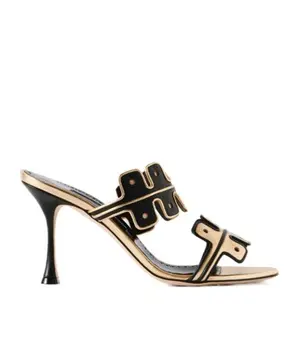 Manolo Blahnik Two-tone Leather Heeled Sandals