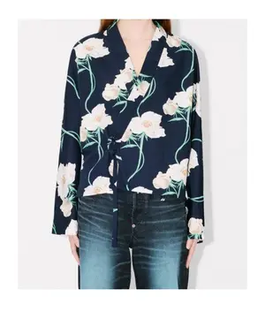 Kenzo Floral Print Kimono Wrap Jacket