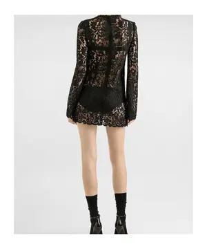 Dolce & Gabbana Lace Floral Detail Mini Dress