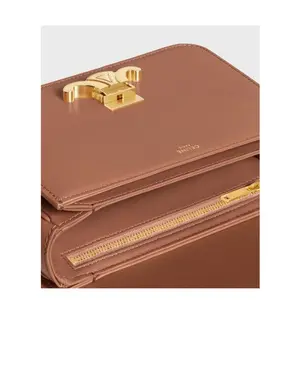 Celine Teen Triomphe Bag In Shiny Calfskin - Brown