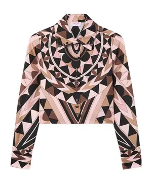 Emilio Pucci Geometric Print Cropped Shirt