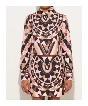 Emilio Pucci Geometric Print Cropped Shirt