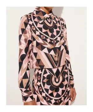 Emilio Pucci Geometric Print Cropped Shirt