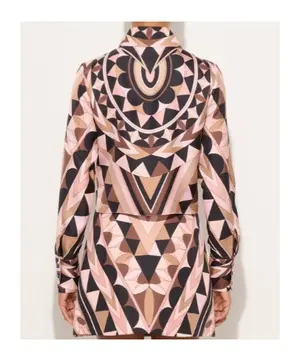 Emilio Pucci Geometric Print Cropped Shirt