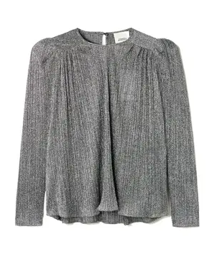 Isabel Marant Étoile Gathered Lamé Blouse