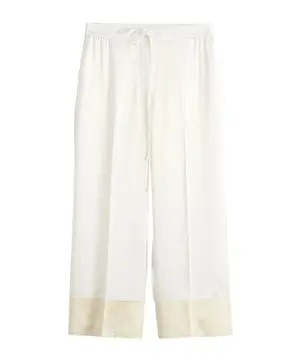 TOTEME Wide-leg Satin Drawstring Trousers - White