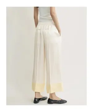 TOTEME Wide-leg Satin Drawstring Trousers - White