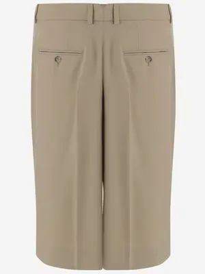 AMI Paris Belt-loop Pleated Shorts - Beige
