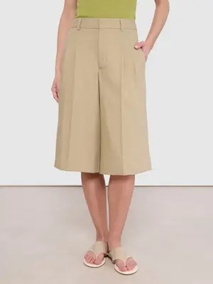 AMI Paris Belt-loop Pleated Shorts - Beige