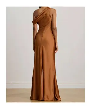 Ralph Lauren Asymmetrical Off-shoulder Gown