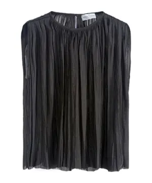 ROBERTO COLLINA Pleated High Neck Top