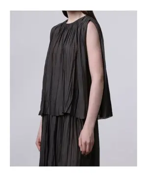 ROBERTO COLLINA Pleated High Neck Top