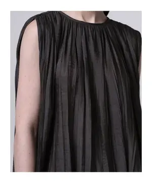 ROBERTO COLLINA Pleated High Neck Top