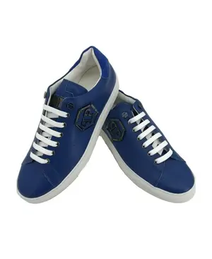Philipp Plein Logo Detail Lace-up Sneakers - Blue