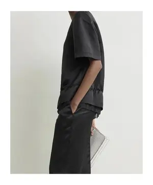 TOTEME V-neck Short Sleeve Top With Gathered Waist