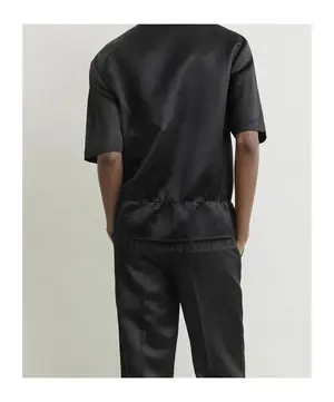 TOTEME V-neck Short Sleeve Top With Gathered Waist