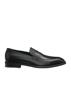 Hugo Boss Textured Tongue Leather Loafers