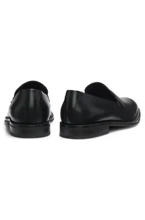 Hugo Boss Textured Tongue Leather Loafers