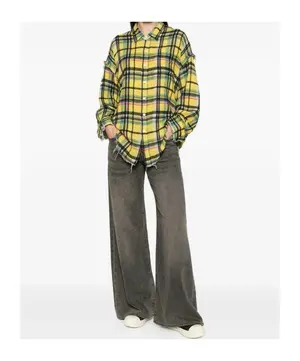 R13 Plaid Distressed Shirt - Yello