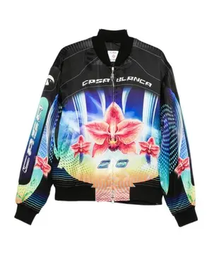Casablanca Floral-printed Zip-up Bomber Jacket