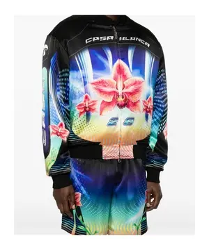 Casablanca Floral-printed Zip-up Bomber Jacket