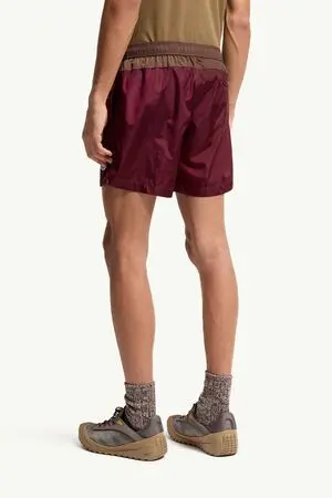 Moncler Contrast Swim Shorts - Wine Red