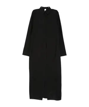 TOTEME Long-sleeved Maxi Dress With Slit Detail - Black