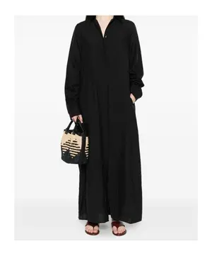 TOTEME Long-sleeved Maxi Dress With Slit Detail - Black