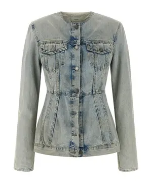 HAIKURE Temple Fitted Denim Jacket - Gray