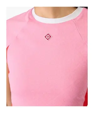 Casablanca Cropped T-shirt With Open Back And Letter Print