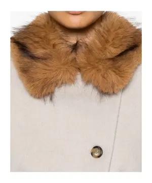 Ba&sh Terry Button-fastening Coat With Fur Collar - White