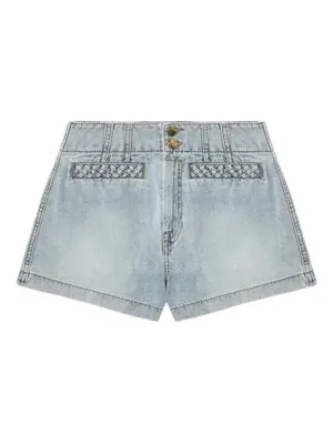 Zimmermann Skylark High-waisted Denim Shorts - Light Denim Blue