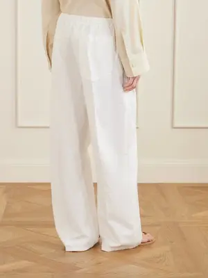 Citizens Of Humanity Aurora Cotton And Linen-blend Wide-leg Pants - Cream