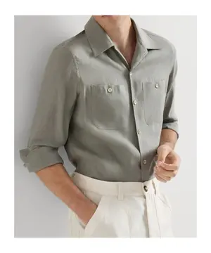 Brunello Cucinelli Pocket Detailed Easy Fit Shirt