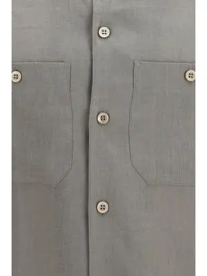 Brunello Cucinelli Pocket Detailed Easy Fit Shirt