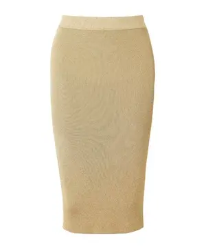 Stella McCartney Metallic Ribbed-knit Midi Skirt