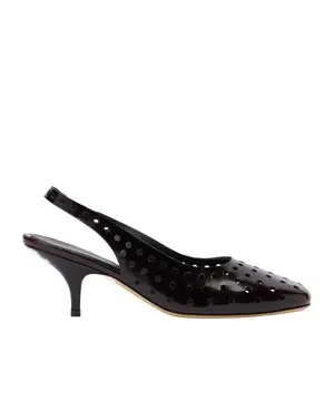 Dries Van Noten Perforated Leather Slingback Pumps - Black