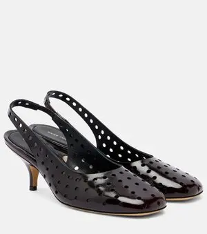 Dries Van Noten Perforated Leather Slingback Pumps - Black