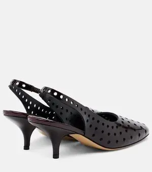 Dries Van Noten Perforated Leather Slingback Pumps - Black