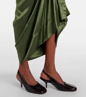 Dries Van Noten Perforated Leather Slingback Pumps - Black