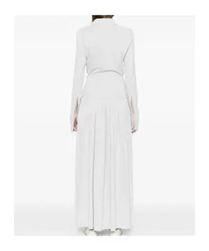 AYA MUSE V-neck Long Sleeve Pleated Maxi Dress