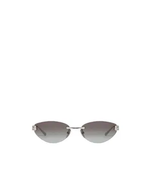 Balenciaga Gossip Oval Rimless Sunglasses - Gray
