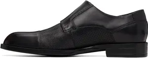 Hugo Boss Double Buckle Leather Shoes With Perforated Details