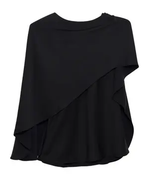 Simkhai Eliora Draped Cape Top - Black