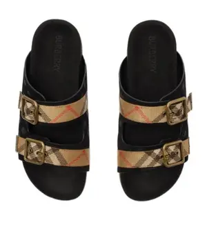 Burberry Check Urchin Sandals - Black