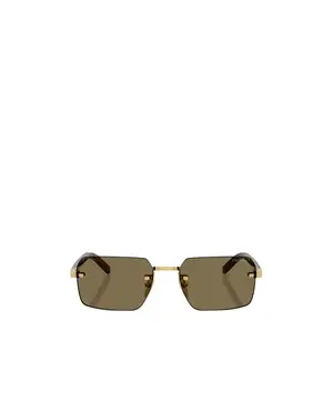 Prada Rectangle Rimless Frame Sunglasses - Green