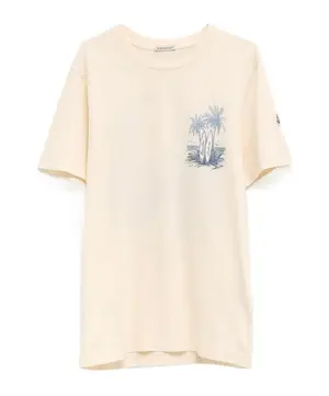 Moncler Archive Graphic Print T-shirt - Cream