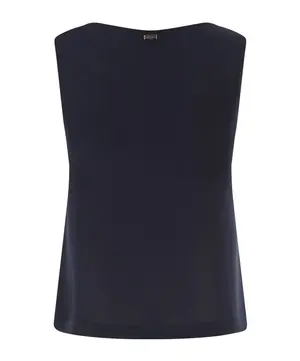 Herno Sleeveless V-neck Top With Side Button Details