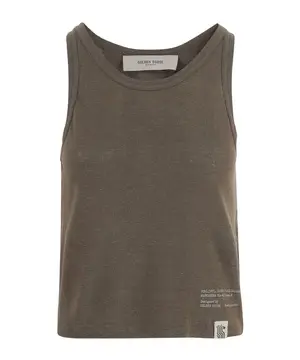 GOLDEN GOOSE Mara Crewneck Tank Top - Brown