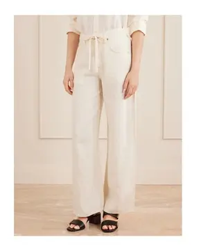 Citizens Of Humanity Brynn Linen Straight-leg Pants - Cream